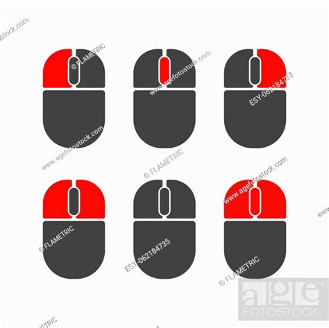 mouse buttons click isolated vector icons set computer mouse buttons