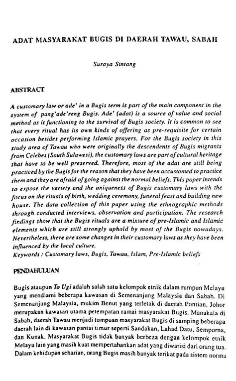 Pdf Adat Masyarakat Bugis Di Daerah Tawau Sabah Abstract Dokumen Tips