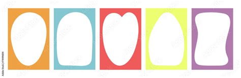 Hand Drawn Textbox Set With Bright Rich Colors Doodle Heart Oval Wavy Background For Social