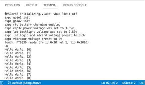 M5stack Core2 For Aws Platformio を使用して、arduinoでhello Worldしてみました
