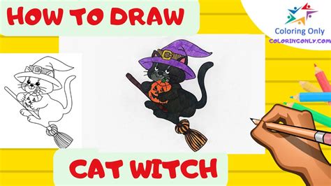 How To Draw A Witch Cat Witch In 8 Minutes Step By Step Drawing Guide YouTube