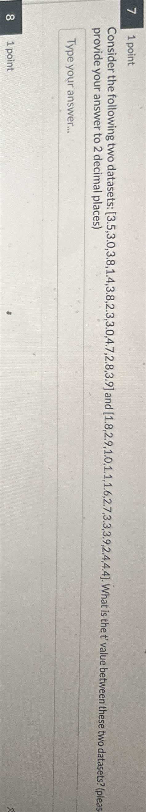 Solved PointConsider The Following Two Datasets Chegg