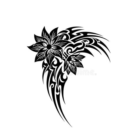 Floral Tribal Tattoo Design With Swirling Patterns Stock Illustration Illustration Of Graphic
