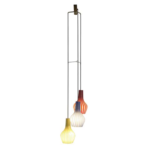 1950s Italian Glass Mid Century Modern Pendant Lamp With Colored