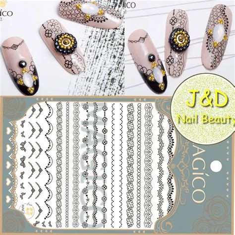 1 시트 화이트 블랙 화이트 레이스 네일 아트 스티커 로맨틱 브라 웨딩 데칼 전체 네일 랩 꽃 매니큐어 네일 장식lace Nail Art Stickersnail