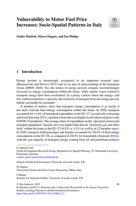 pdf vulnerability to motor fuel price increases socio spatial