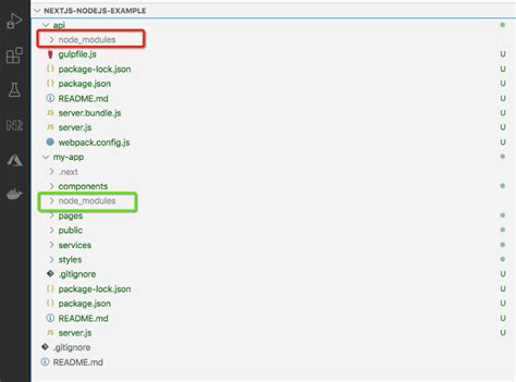 cómo desarrollar y compilar la aplicación next js con el backend de nodejs