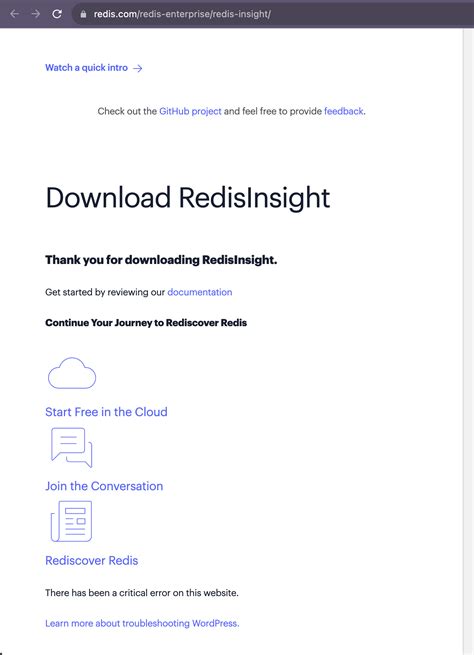Bug Download Site Malfunction · Issue 2577 · Redisinsight