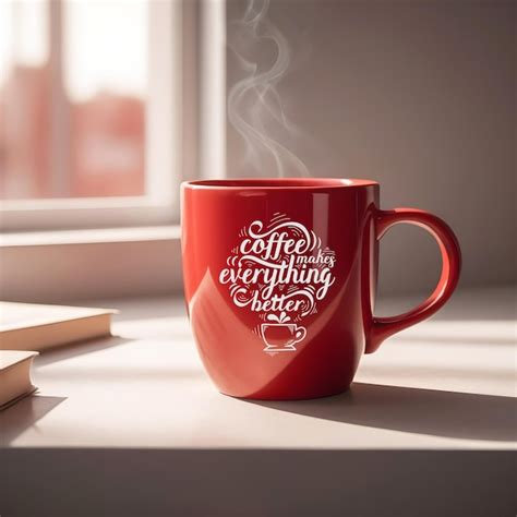 Premium Psd Red Coffee Mug Mockup