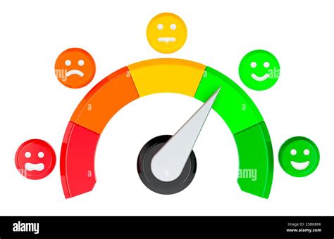 The Scale Of Emotions With Smiles Rating Scale Of Customer Satisfaction 3d Rendering Isolated