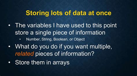 javascript arrays related powerpoint slide set ppt