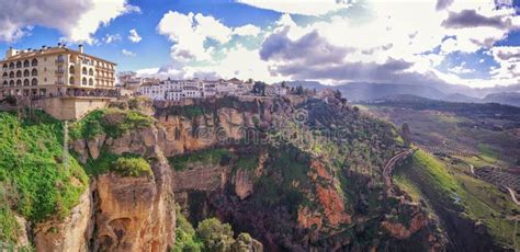 Ronda City Panorama And Canyon View Spain Editorial Image Image Of
