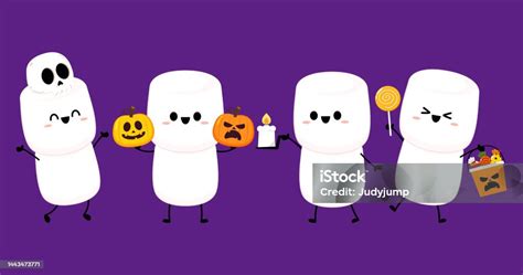 마시멜로 만화 마시멜로 캐릭터 디자인 할로윈에 마시멜로 할로윈 요소 할로윈 파티 공휴일에 대한 스톡 벡터 아트 및 기타 이미지 공휴일 구이 귀여운 Istock