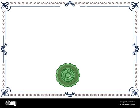 Template Of Certificate With Decorative Wreath And Frame Pattern With
