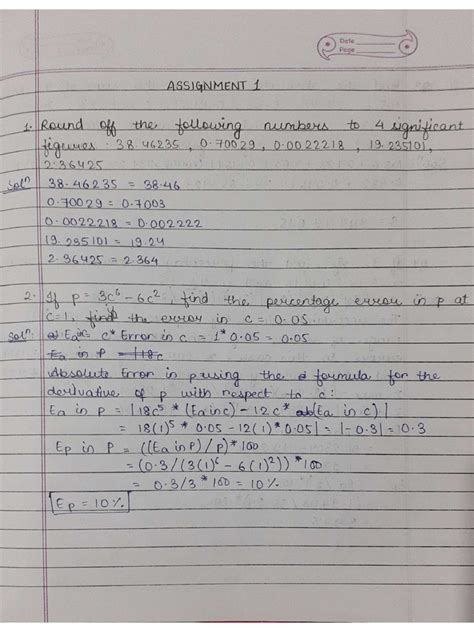 Numerical And Statistical Methods Assignment 1 Pdf