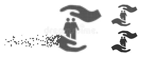 Disintegrating Pixel Trash Can Glyph With Halftone Version Stock Vector Illustration Of