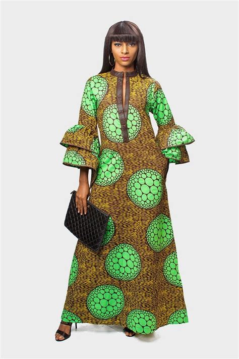 Robe longue imprimée africaine robe longue Ankara caftan Ankara robe caftan africain