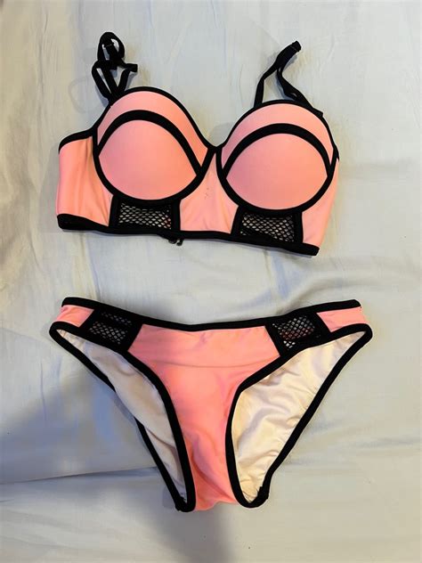 Trianglr Bikini In Coral Womens Fashion Swimwear Bikinis