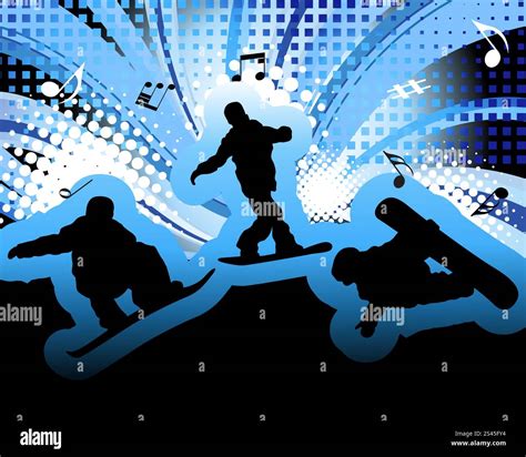 Sport Background With Snowboard Athlete Vector Illustration Stock