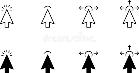 computer mouse click cursor black arrow icons set cursor icon vector