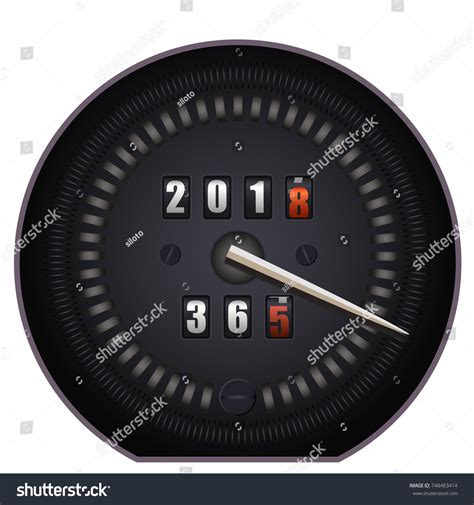 Countdown Timer On Speedometer New Year เวกเตอร์สต็อก ปลอดค่า