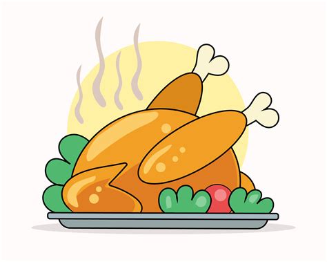 Roasted Or Baked Turkey On A Platter Food For Thanksgiven Day In Cute