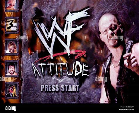 Wwf Attitude Sony Playstation 1 Ps1 Psx Editorial Use Only Stock