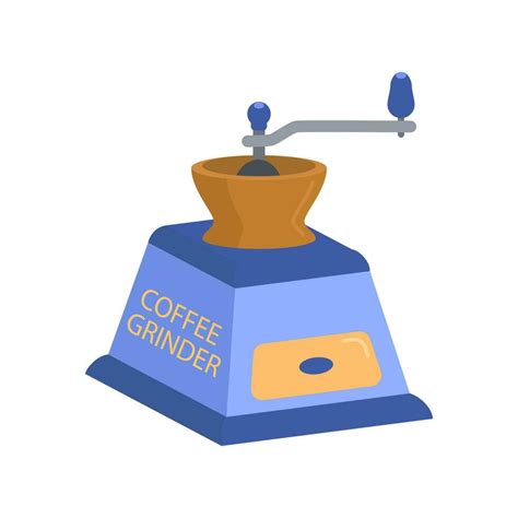 Azul Manual Café Amoladora Aislado En Blanco Antecedentes Clásico Café