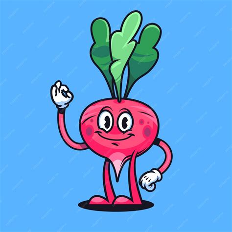 Free Vector Hand Drawn Radish Cartoon Illustration