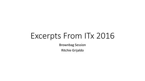 DevOps Agile Scrum ITIL ITSM Excerpts From ITx PPTX