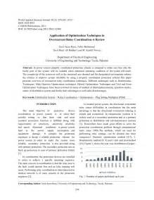 Pdf Application Of Optimization Techniques In Overcurrent Relay