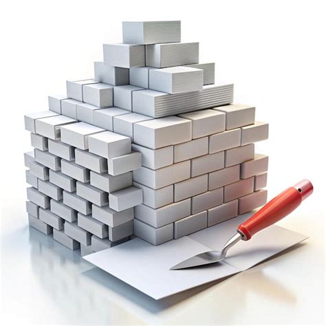 D Illustration Of Pile Of Concrete Blocks Isolated On White Background Premium AI Generated Image