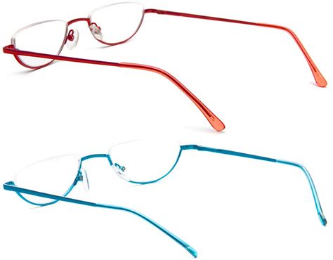 Reavee 2 Pack Retro Designer Half Frame Reading Glasses