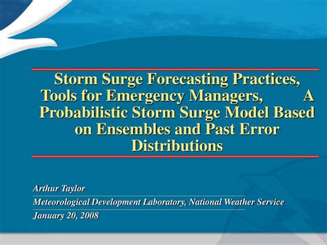 Storm Surge Forecasting Practices Tools For Emergency Managers A Probabilistic Storm Surge