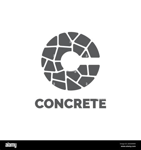 Concrete Illustration Logo Design Vector Template Construction Icon