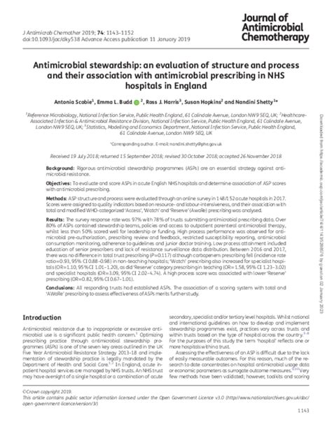 Pdf Antimicrobial Stewardship An Evaluation Of Structure And Process