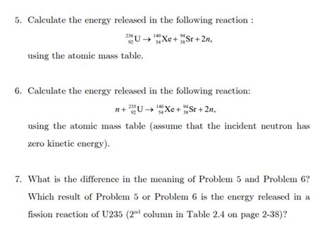 Solved O Calculate The Energy Released In The Following