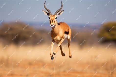 Premium Photo An Antelope Jumping In The Air