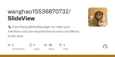 Github Wanghao Slideview Card Recycleviewmanager To Make Your Interface Cool