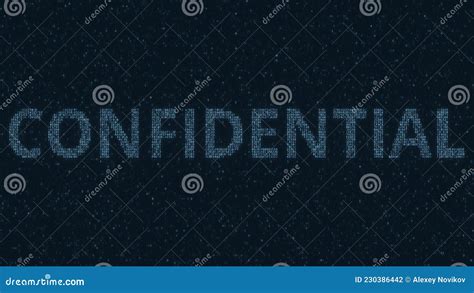 confidential text consisting of many symbols on computer monitor 3d