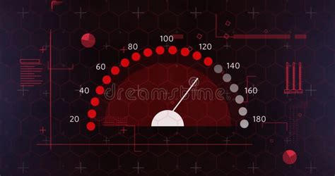 Animation Of Speedometer On Dark Background Stock Footage Video Of Virtual World 310192452