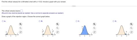 Solved Find The Critical Value S For A Left Tailed Z Test