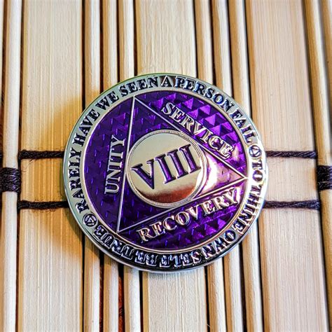 Moneda De Sobriedad De 8 Años Chip Aa Heredado Ficha De Aniversario