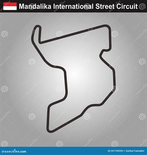 Mandalika Circuit Racing Map With Racer Image Cartoon Vector