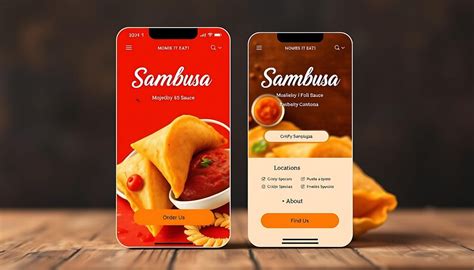 Set Of 4 Somali Sambusa App With Crispy Sambusa And Sauce In The Background Warm Spicy Colors