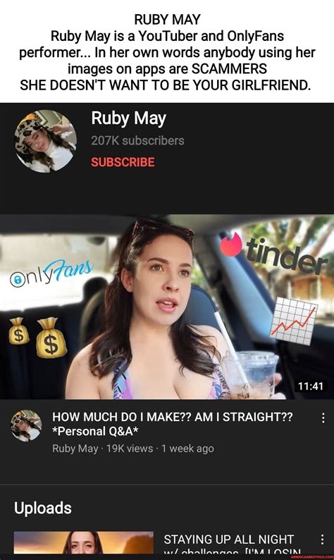 Ruby May Ruby May Is A Youtuber And Onlyfans Performer In Her Own