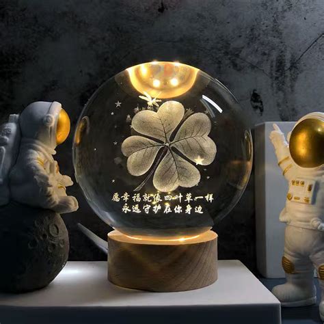 太阳系发光水晶球女孩星空玻璃球宇宙银河系小摆件生日礼物装饰品 虎窝淘