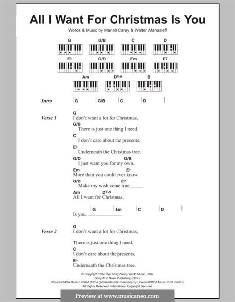 All I Want For Christmas Is You Von M Carey W Afanasieff Auf Musicaneo