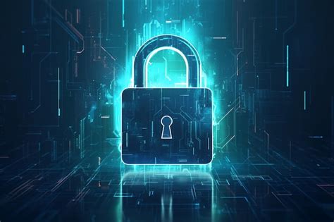 Premium Photo Cybersecurity Visualization Padlock On A Circuit Board