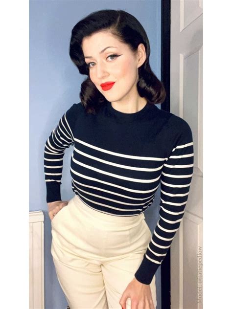 Navy Striped Knit Jumper From Vivien Of Holloway